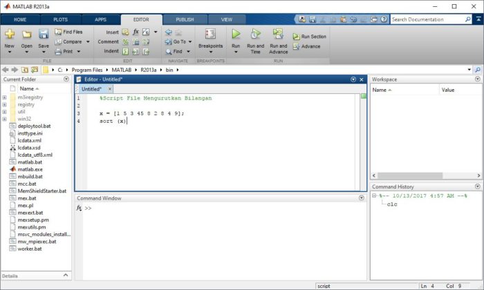 Cara Membuat Script File atau M-File pada MATLAB - Advernesia