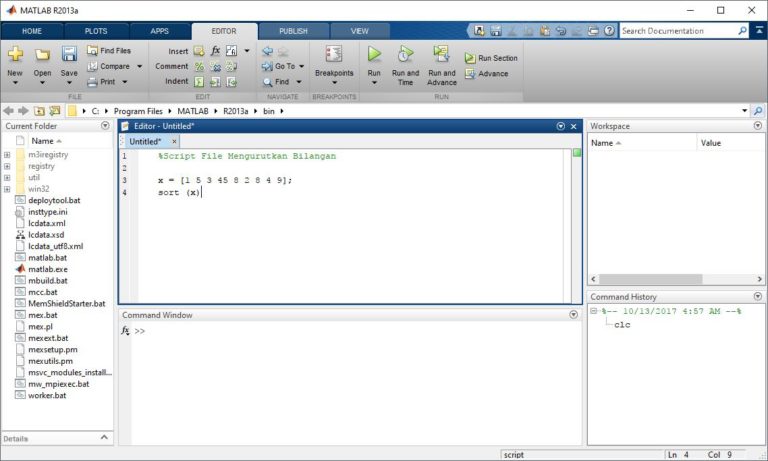 Cara Membuat Script File atau M-File pada MATLAB - Advernesia