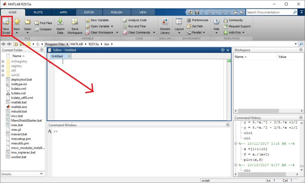 Cara Membuat Script File atau M-File pada MATLAB - Advernesia