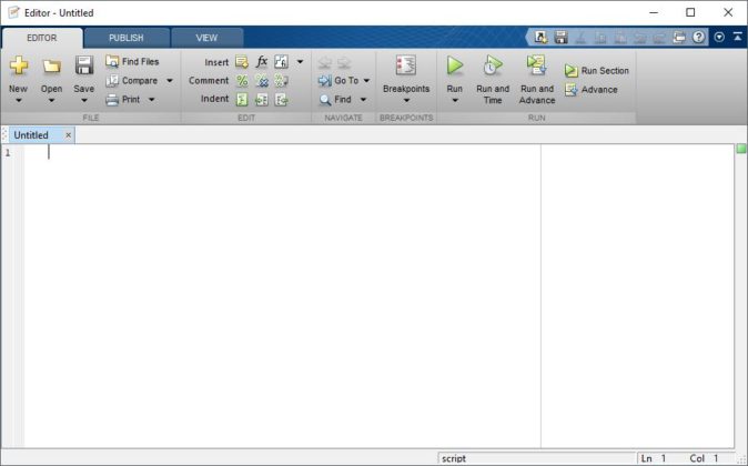 Cara Membuat Script File atau M-File pada MATLAB - Advernesia