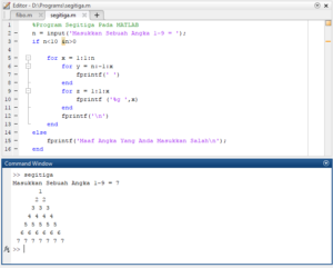 Fungsi for pada MATLAB dan Nested for pada MATLAB - Advernesia