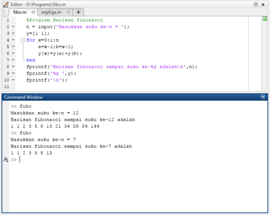 Fungsi for pada MATLAB dan Nested for pada MATLAB - Advernesia