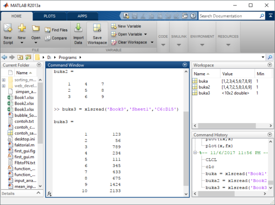 Cara Export dan Import (Input) Data Excel pada MATLAB - Advernesia