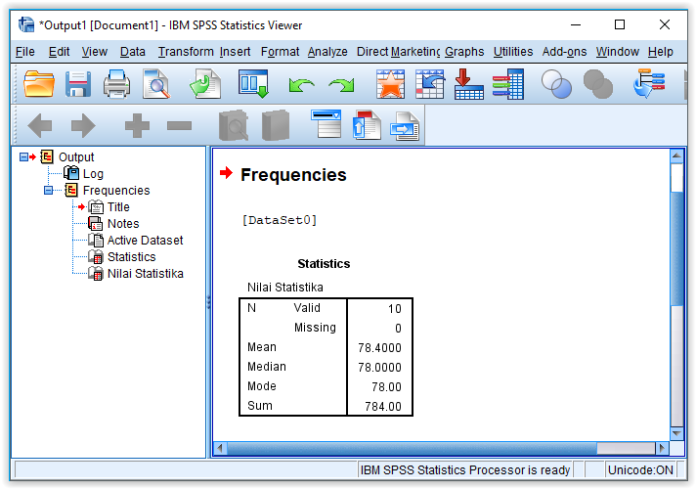 Central Tendency: Mencari Sum Mean Median Modus pada SPSS