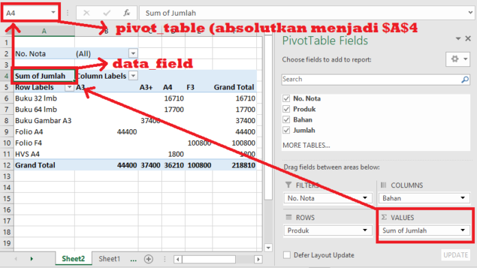 Cara Menggunakan Rumus GETPIVOTDATA pada Excel
