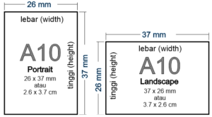 Ukuran Kertas A0, A1, A2, A3, A4, A5, A6, A7, A8, A9, A10 (Seri A)
