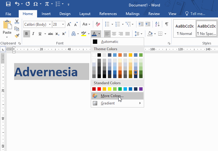 Cara Mengubah Warna Teks di Microsoft Word (Font Color) - Advernesia Cara Mengubah Warna Teks di Microsoft Word (Font Color) - Advernesia