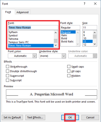 2 Cara Memilih Jenis Font pada Microsoft Word - Advernesia