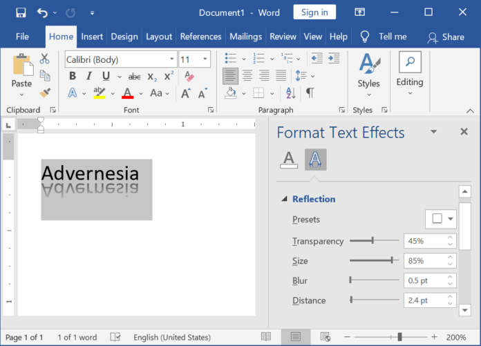 Text Effect and Typography | Membuat Efek Tulisan di Word - Advernesia