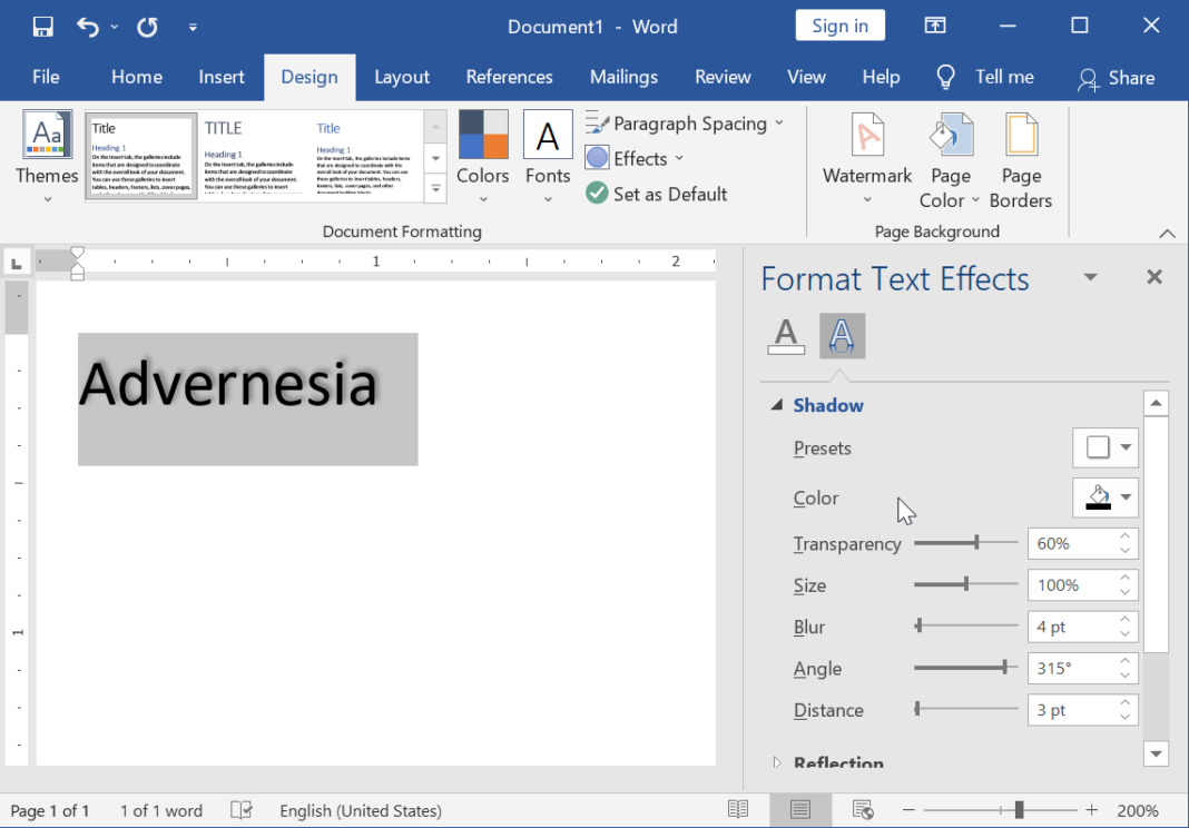 Text Effect and Typography | Membuat Efek Tulisan di Word - Advernesia