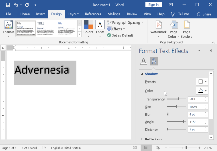 Text Effect and Typography | Membuat Efek Tulisan di Word - Advernesia